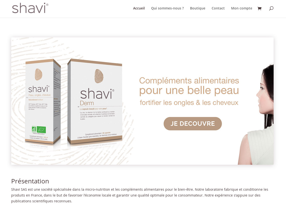 Création e-Commerce de vente de compléments alimentaires Shavi - deltasight